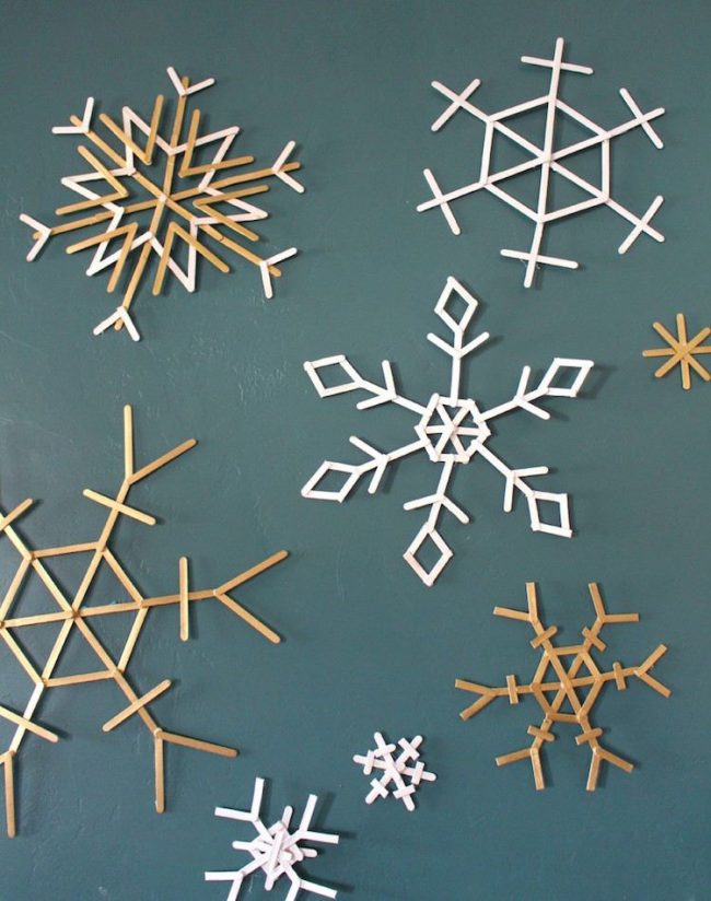 Déco flocon de neige et origami flocon en papier - Clem atc
