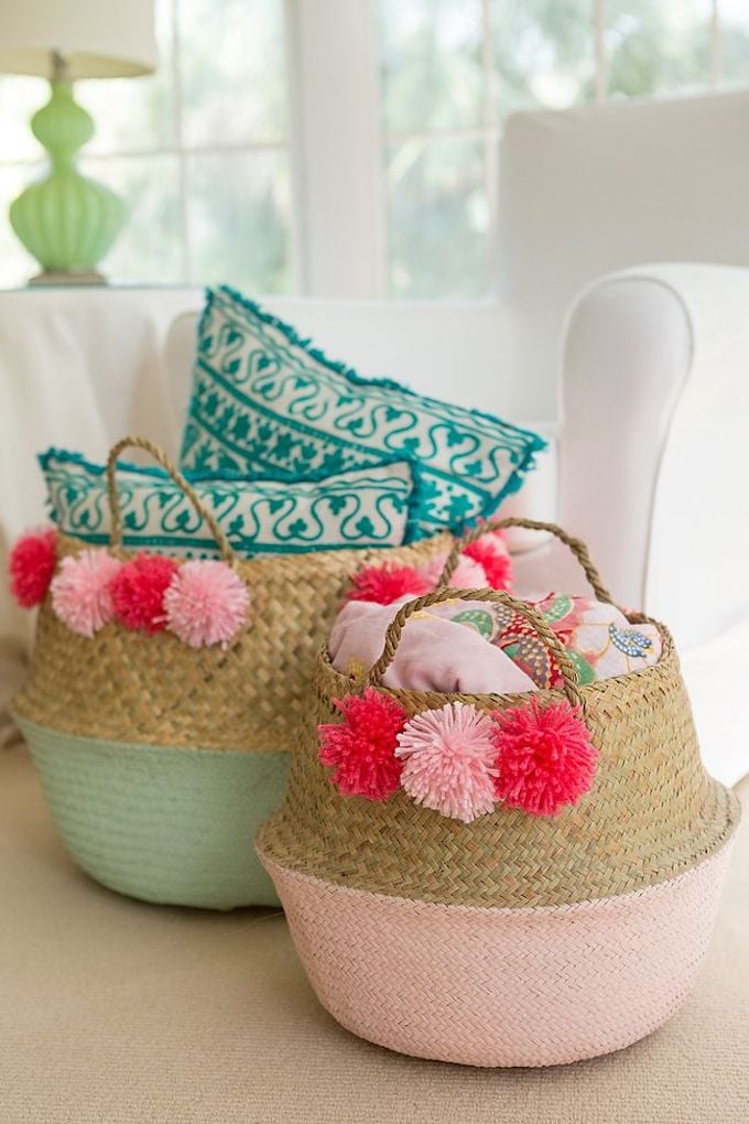 Customiser un panier en osier : DIY - Clemaroundthecorner - Clem Around ...